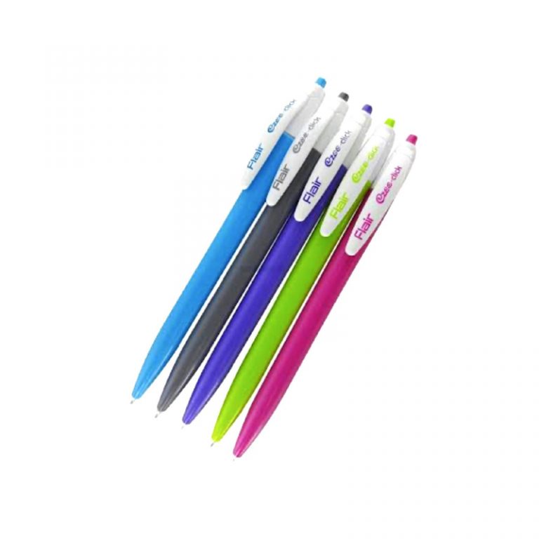 Ezee Click Ball Pen Color Black Flair (5 Pcs Pack) - Essentials Alliance
